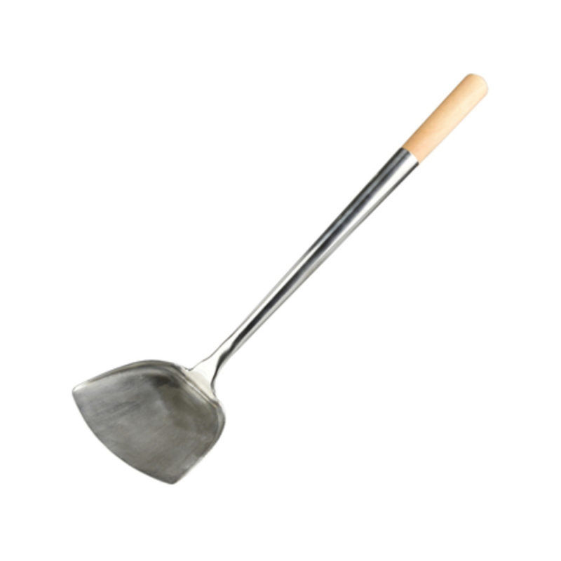 Chinese Wok Turner – Wooden Handle – Long Fine